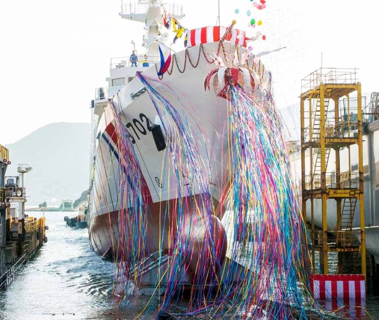 Mitsubishi Shipbuilding Holds Launch Ceremony In Shimonoseki For Second