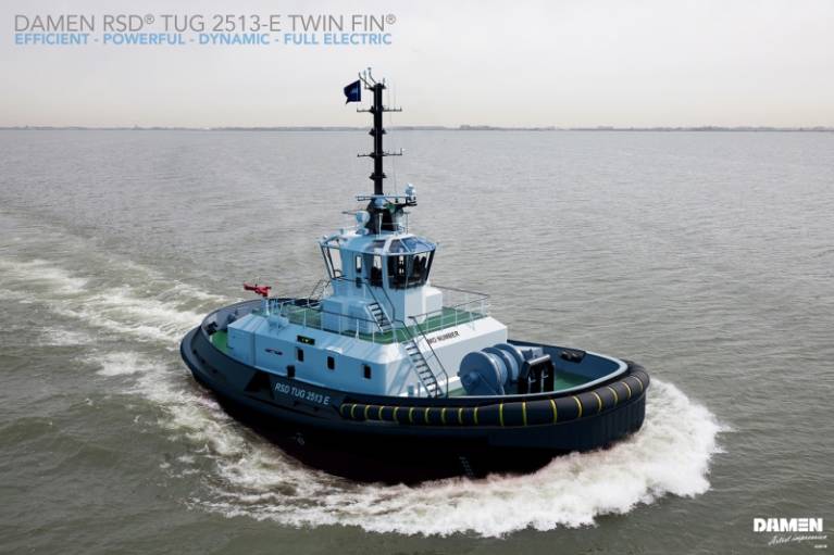 World’s First Fully-Electric Tug With 70 Tonnes Bollard Pull Launched ...