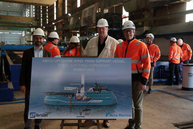 Acta Marine completed the steel-cutting ceremony for the second next-generation Methanol MDO/HVO ...