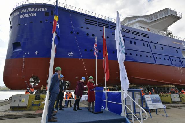 Bibby WaveMaster Horizon' launched and named at Damen Shipyards Galati ...