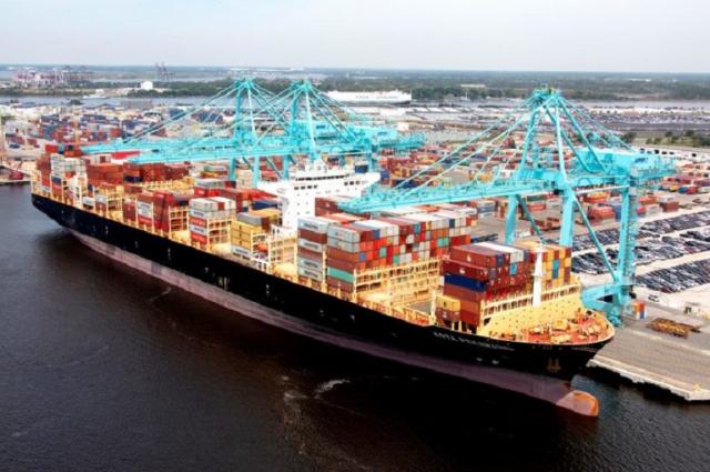 JAXPORT sets port record with largest container ship to call ...
