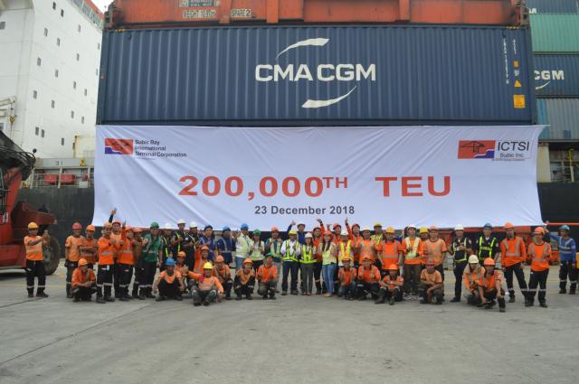ICTSI Subic hits milestone 200,000th TEU move - VesselFinder