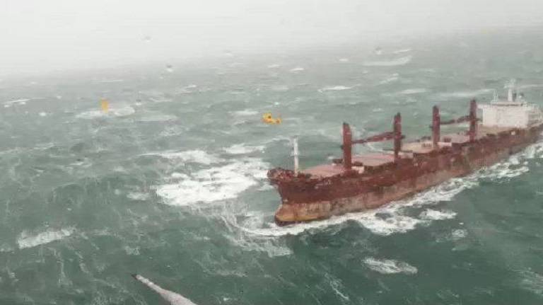 Eighteen crew members rescued after two ships collide off Dutch coast ...