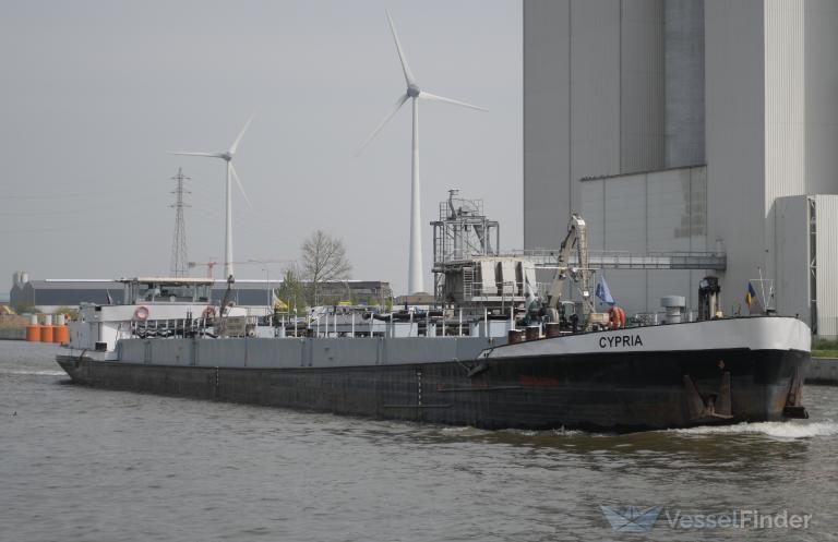 CYPRIA, Tanker - Details and current position - ENI 02316365, MMSI ...