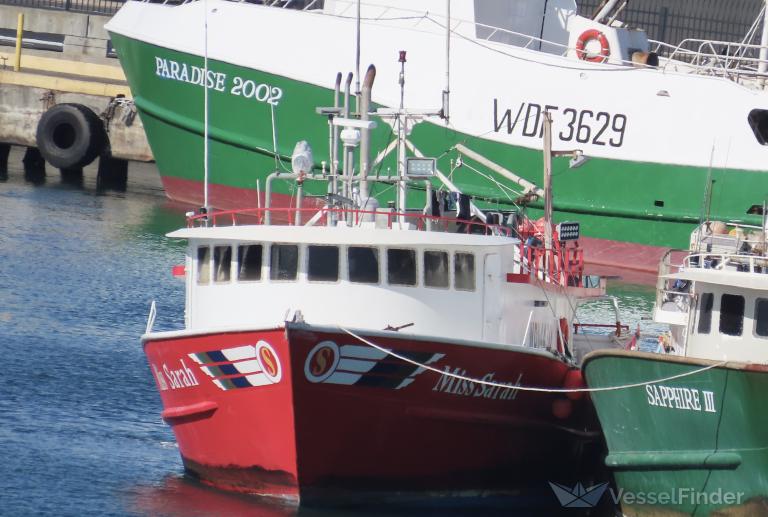 MISS SARAH, Fishing vessel - Details and current position - MMSI ...