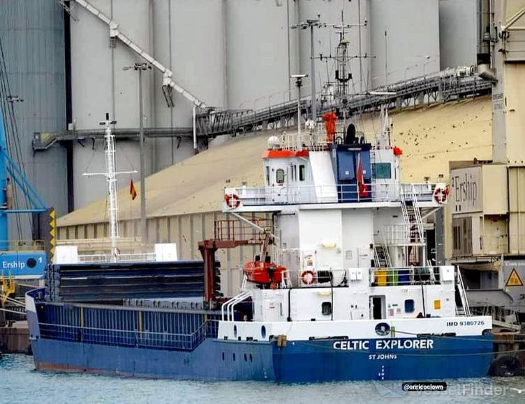 CELTIC EXPLORER, General Cargo Ship - Skibsdetaljer og nuværende position - IMO 9380726 ...